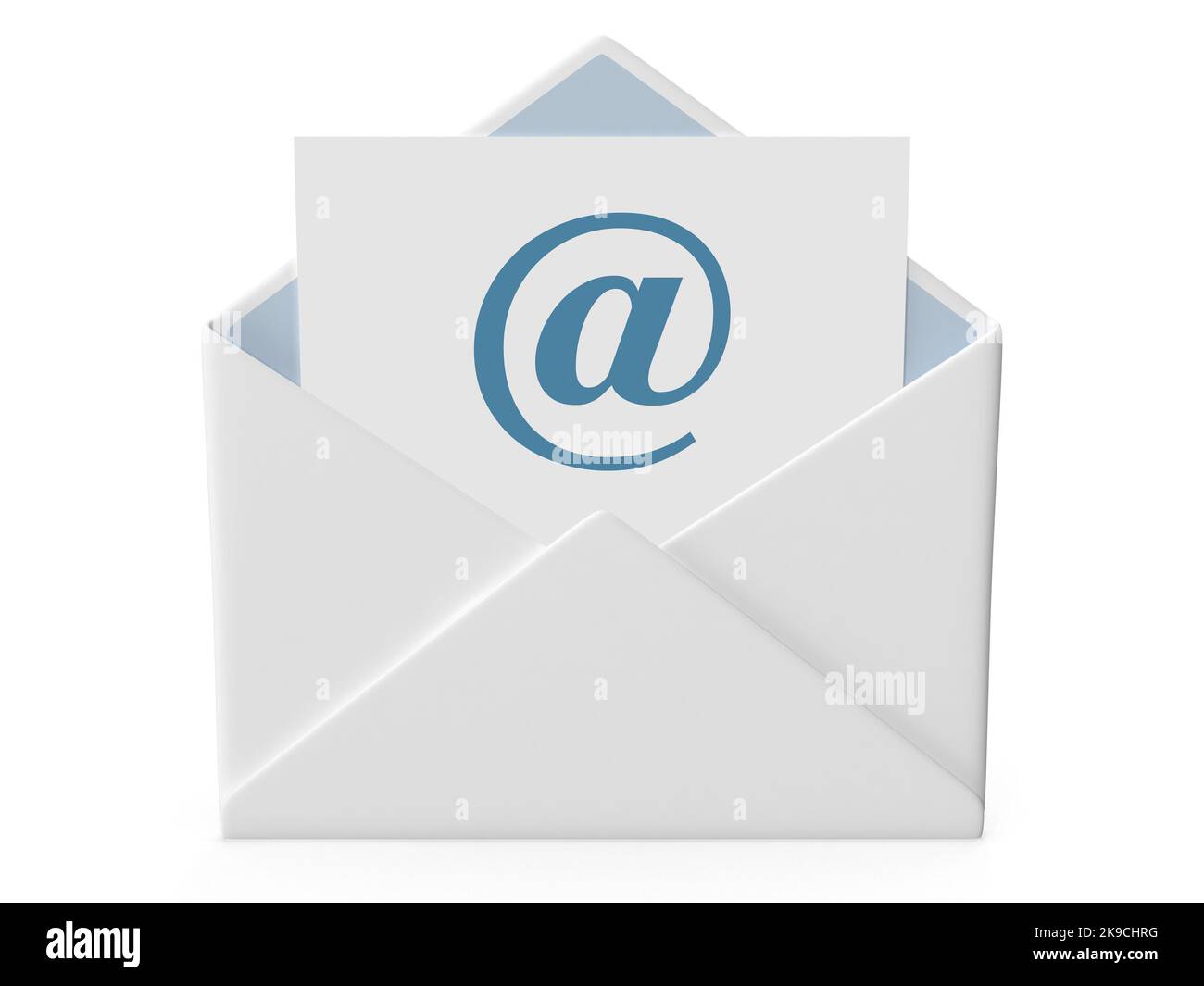 White Envelope and At Symbol , This is a 3d rendered computer generated ...