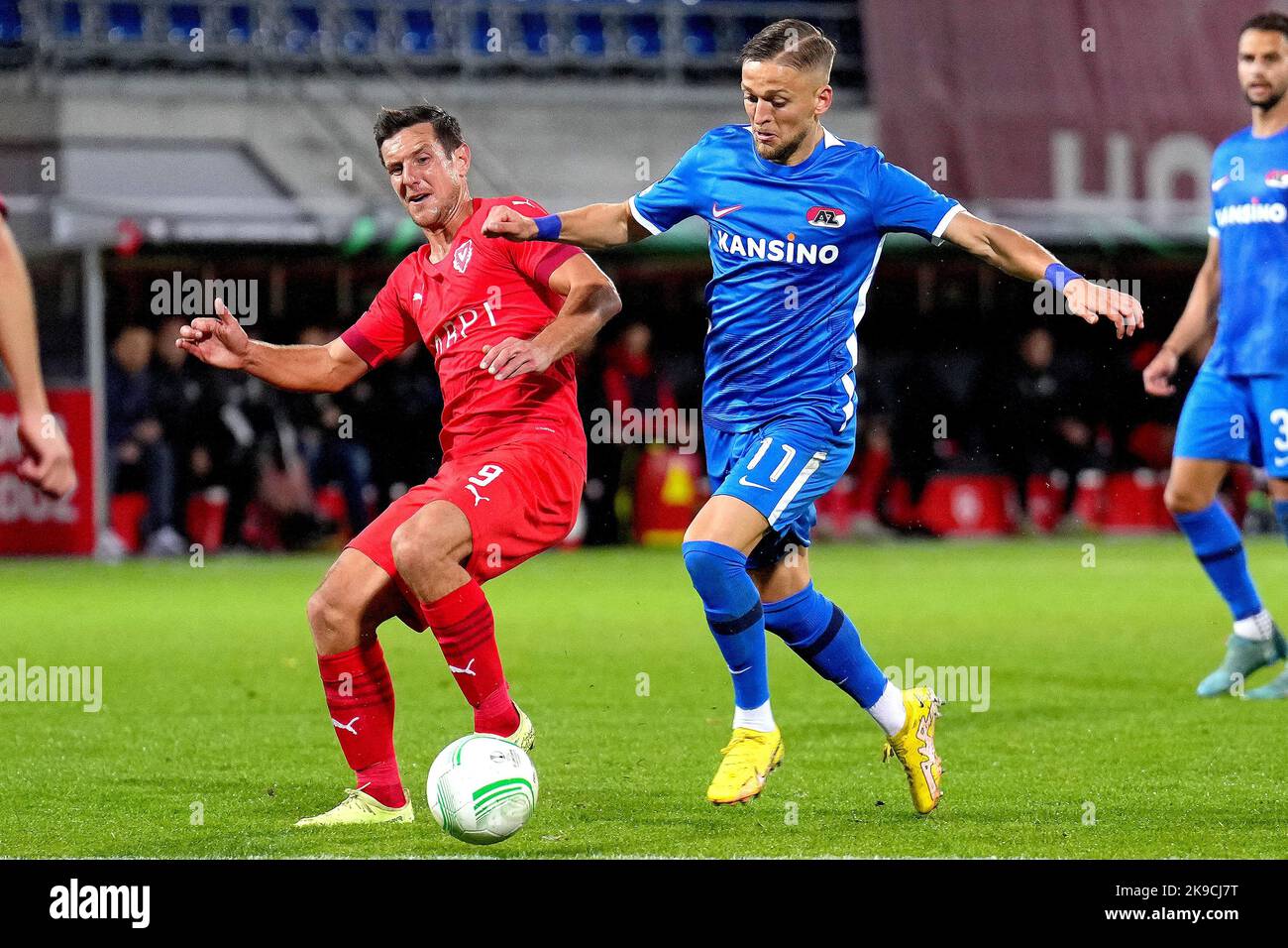 Eindhoven, Netherlands. 27th Oct, 2022. VADUZ - (lr) Manuel Sutter of FC Vaduz, Jesper Karlsson ...
