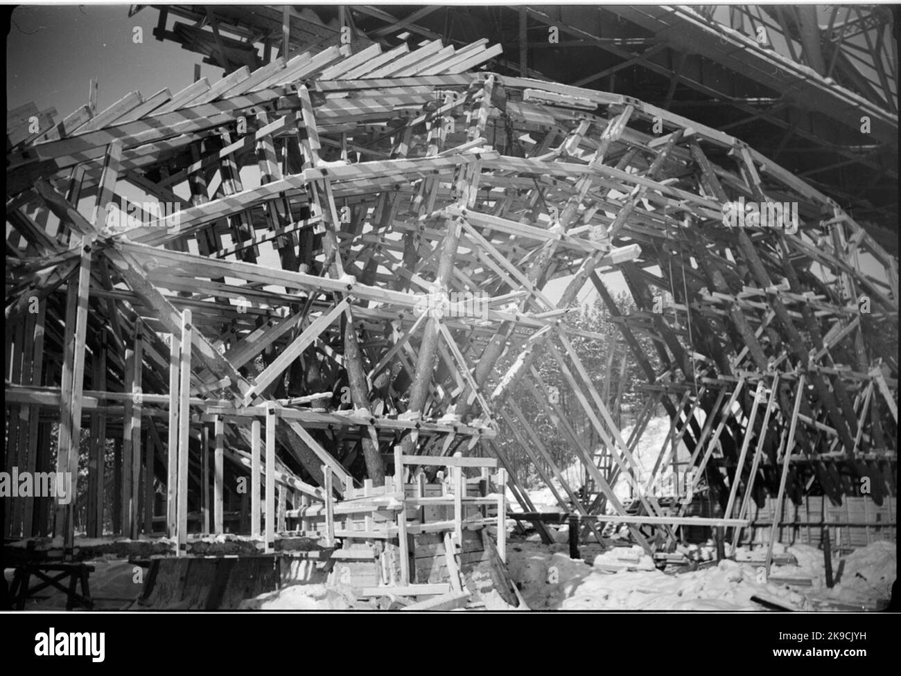 Image from the construction of a new bridge over the Byske River at ...