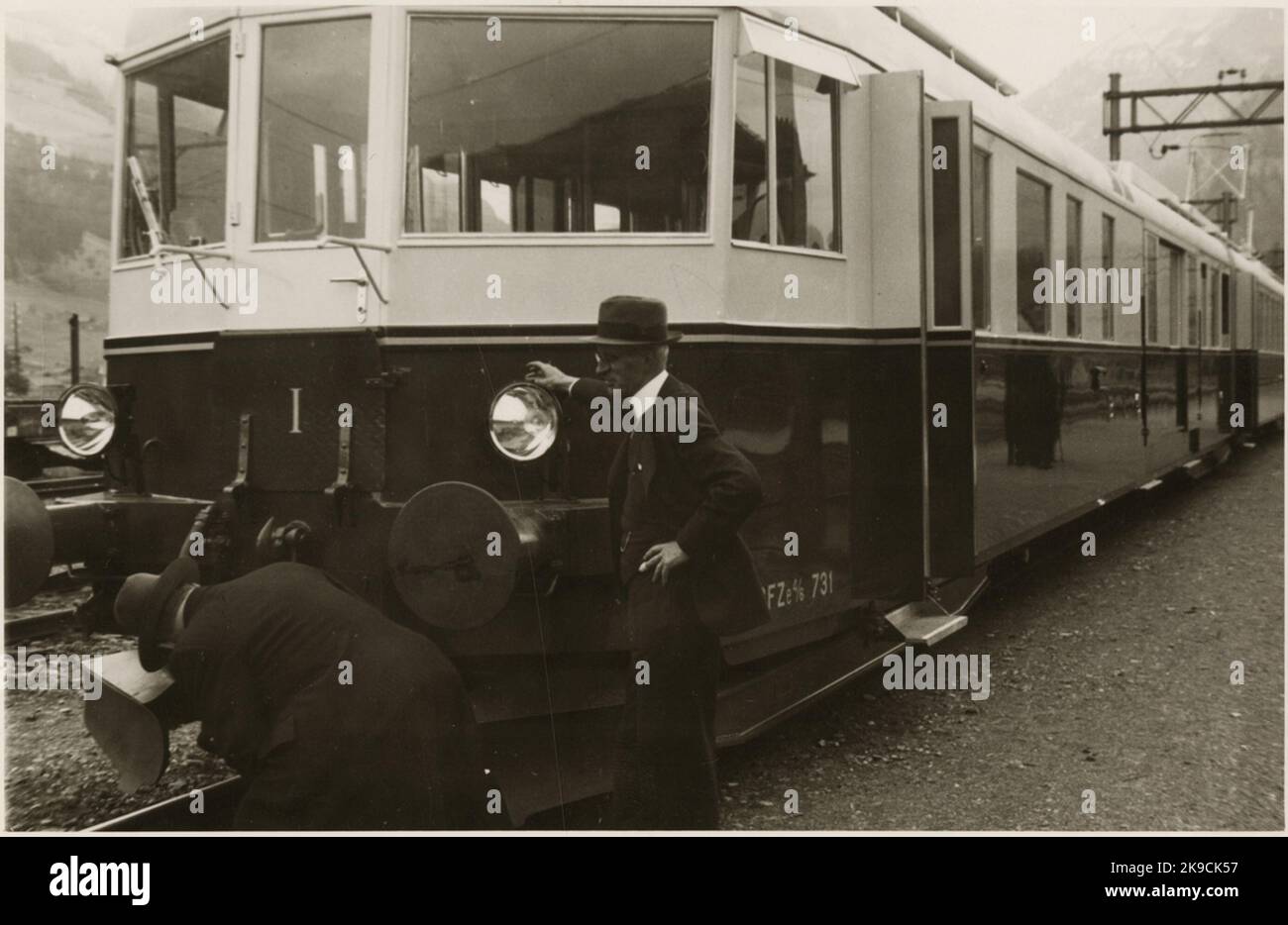 Control and inventory of motor car trains with number 731 Stock Photo ...