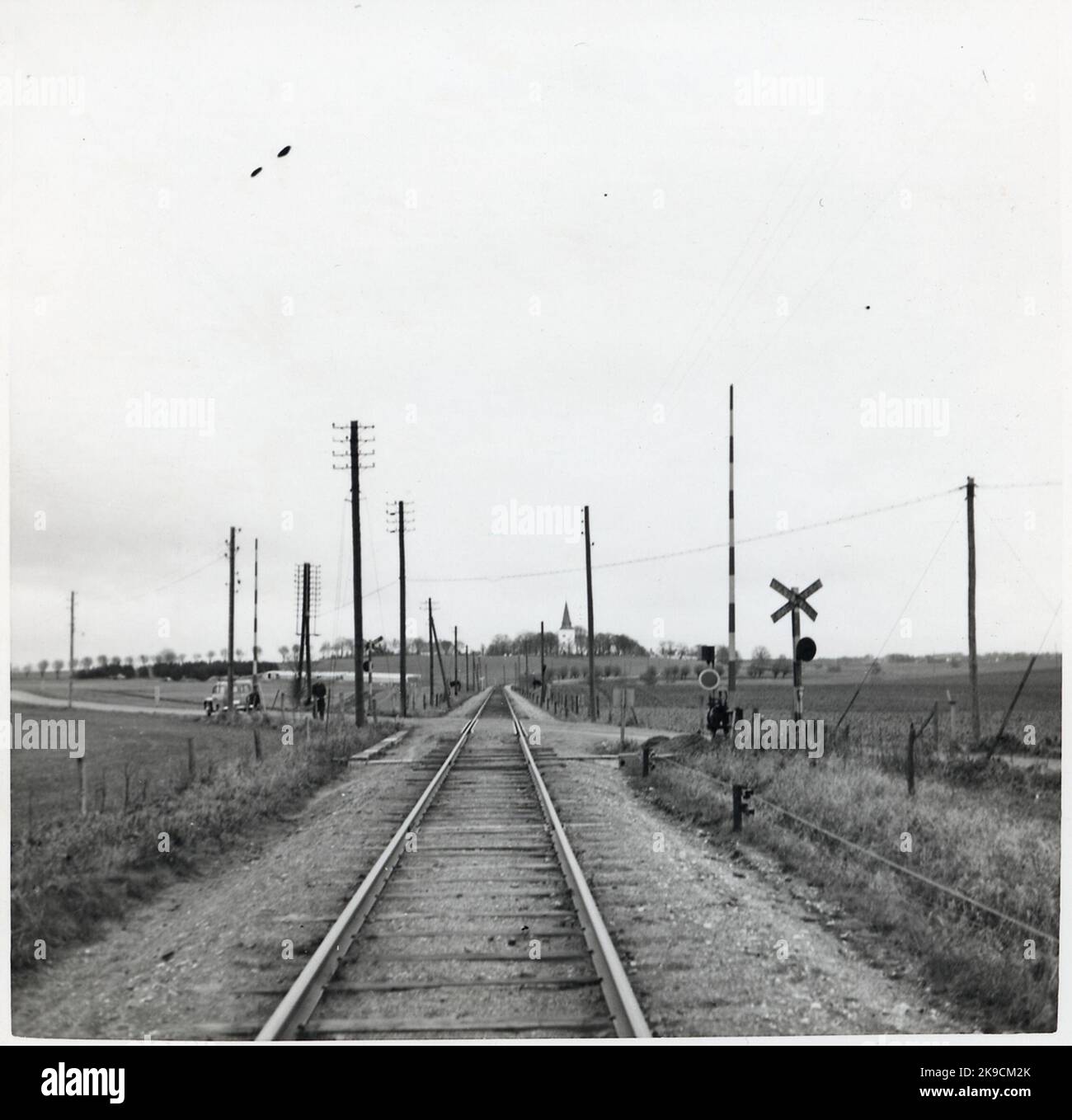 Railway crossing at Görslövsvägen in Nordanå, on the route between ...