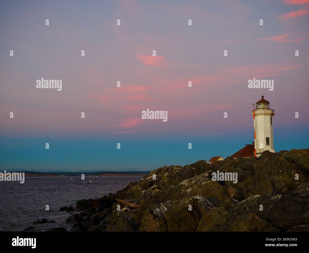 Sunset at Fort Worden Stock Photo - Alamy