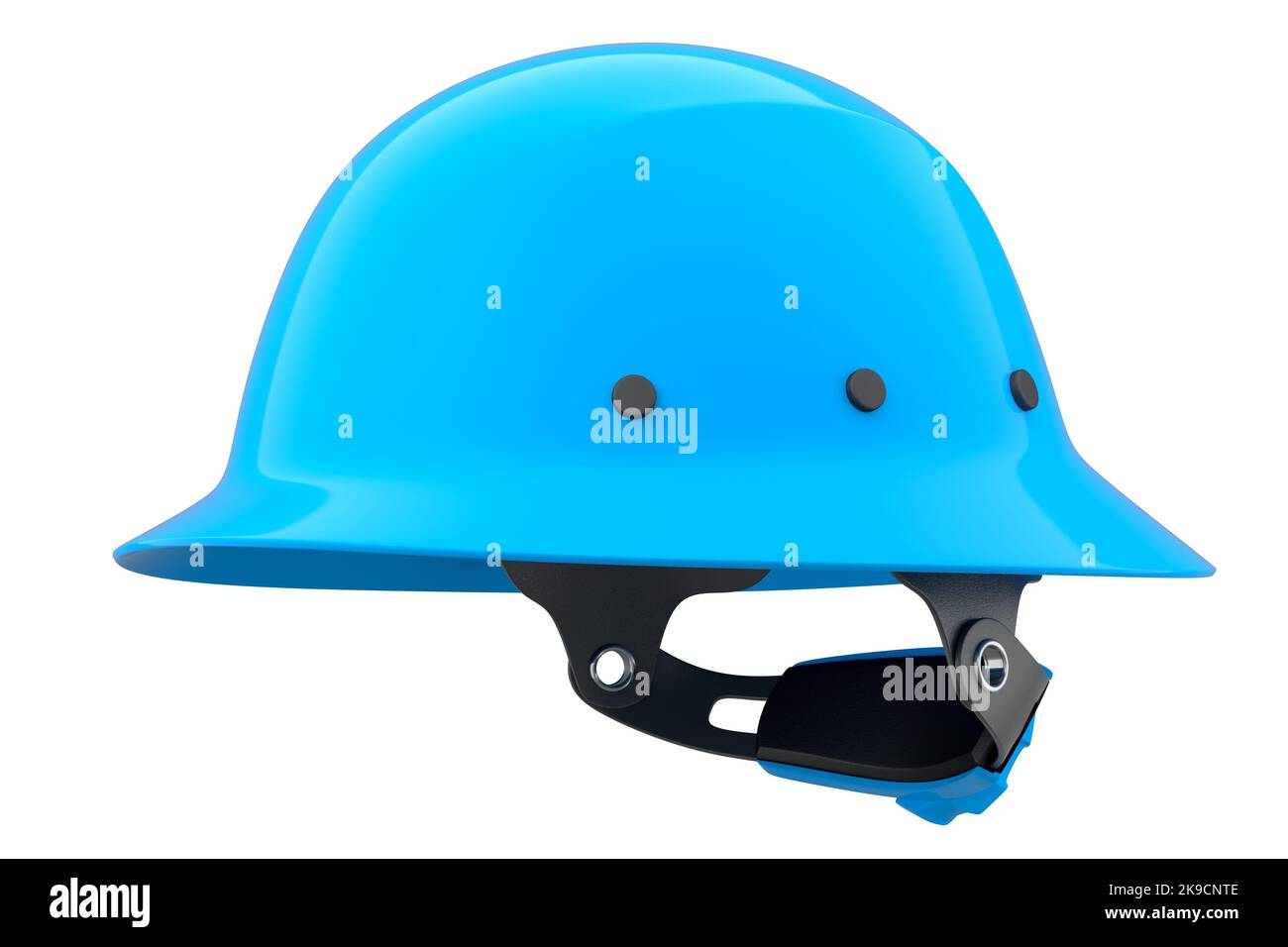 Blue safety helmet or hard cap isolated on white background. 3d render ...