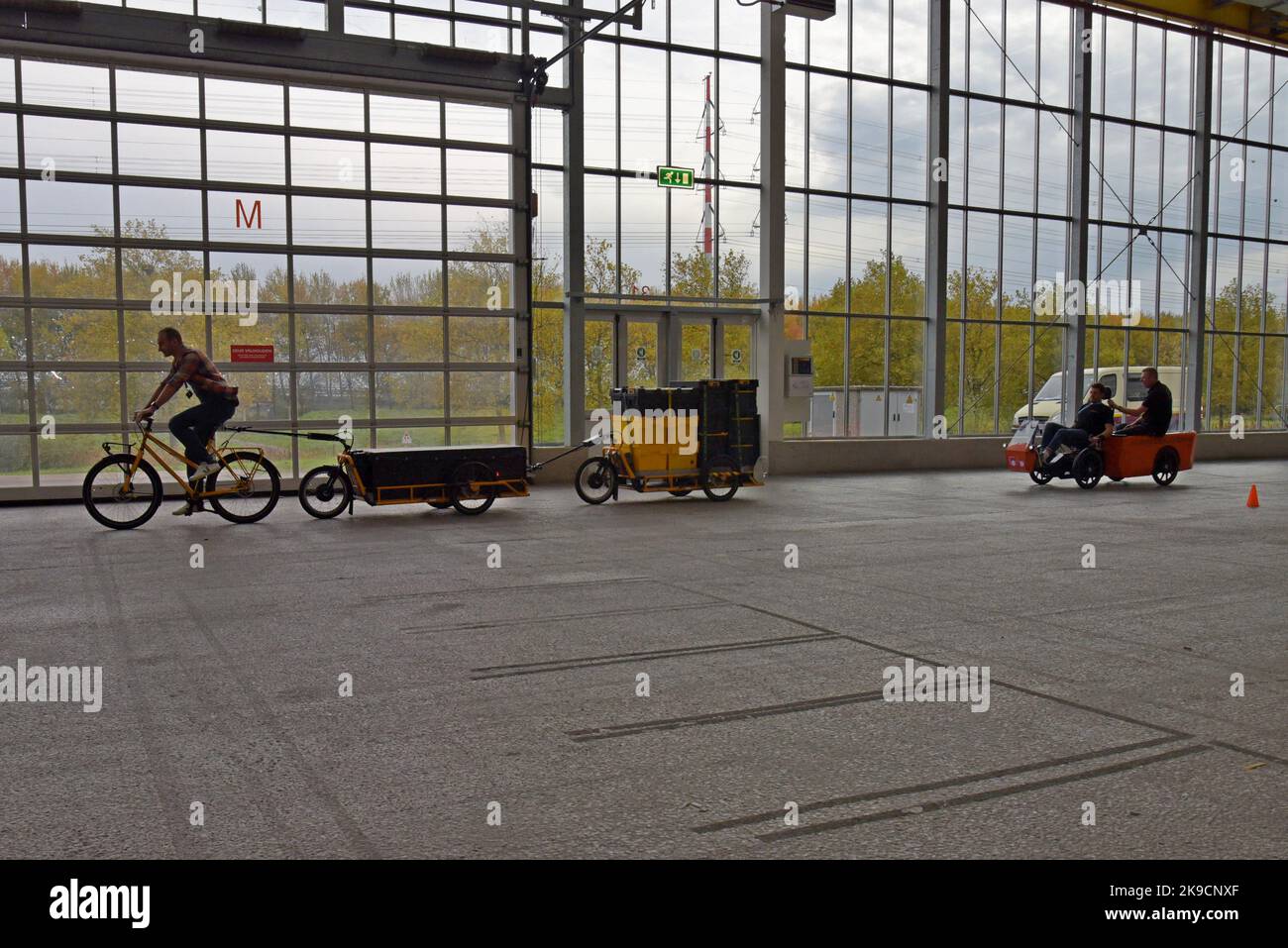 Haarlem, Netherlands, 27th October 2022. People test riding cargo bikes ...