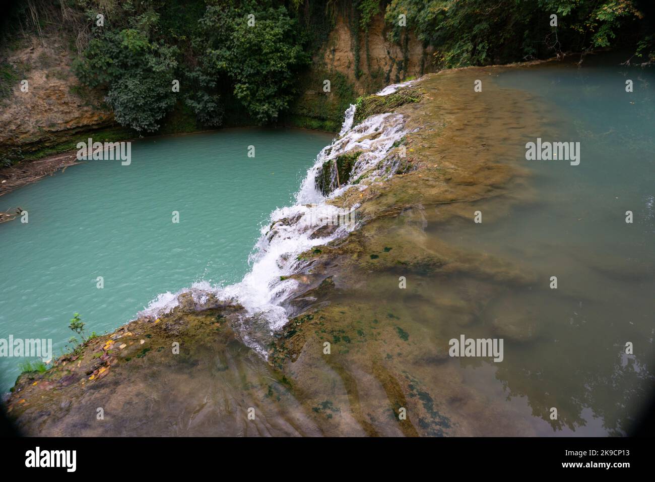 Elsa River, in the stretch near Colle Val D'Elsa, bordered by a ...