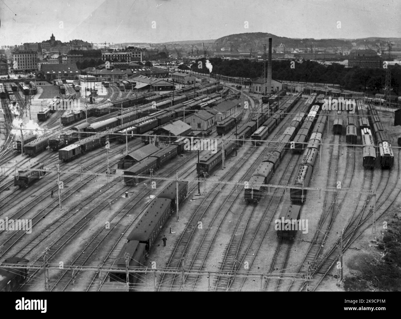 View of the passenger carriage yard Stock Photo - Alamy