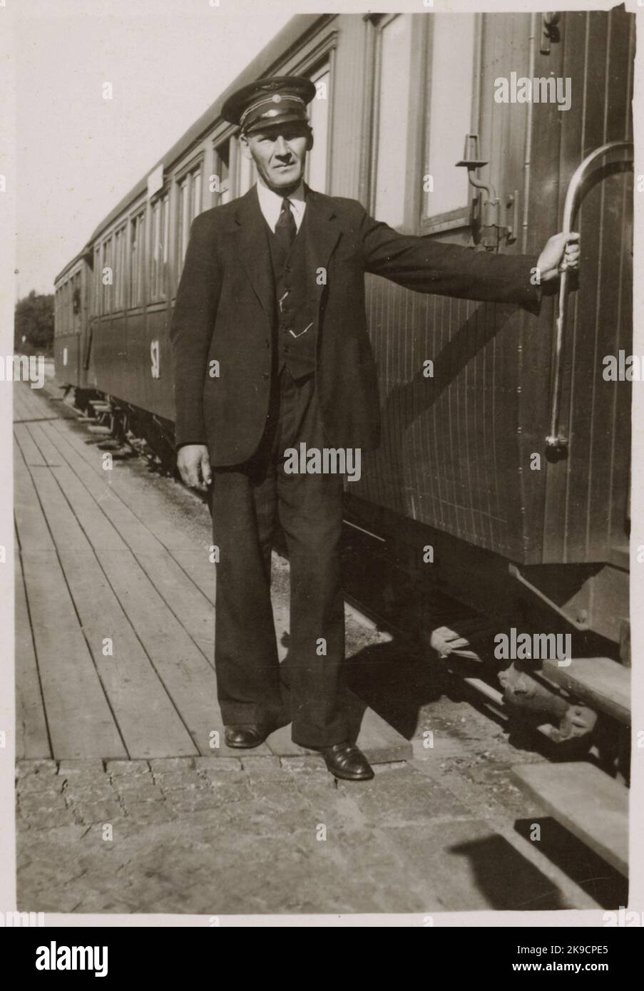 Wagon foreman Gösta Öberg, Kalmar Central, at a State Railways, SJ ...