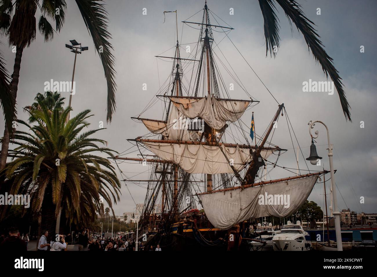 World's largest wooden sailing ship, the 'Gotheborg of Sweden' is seen ...