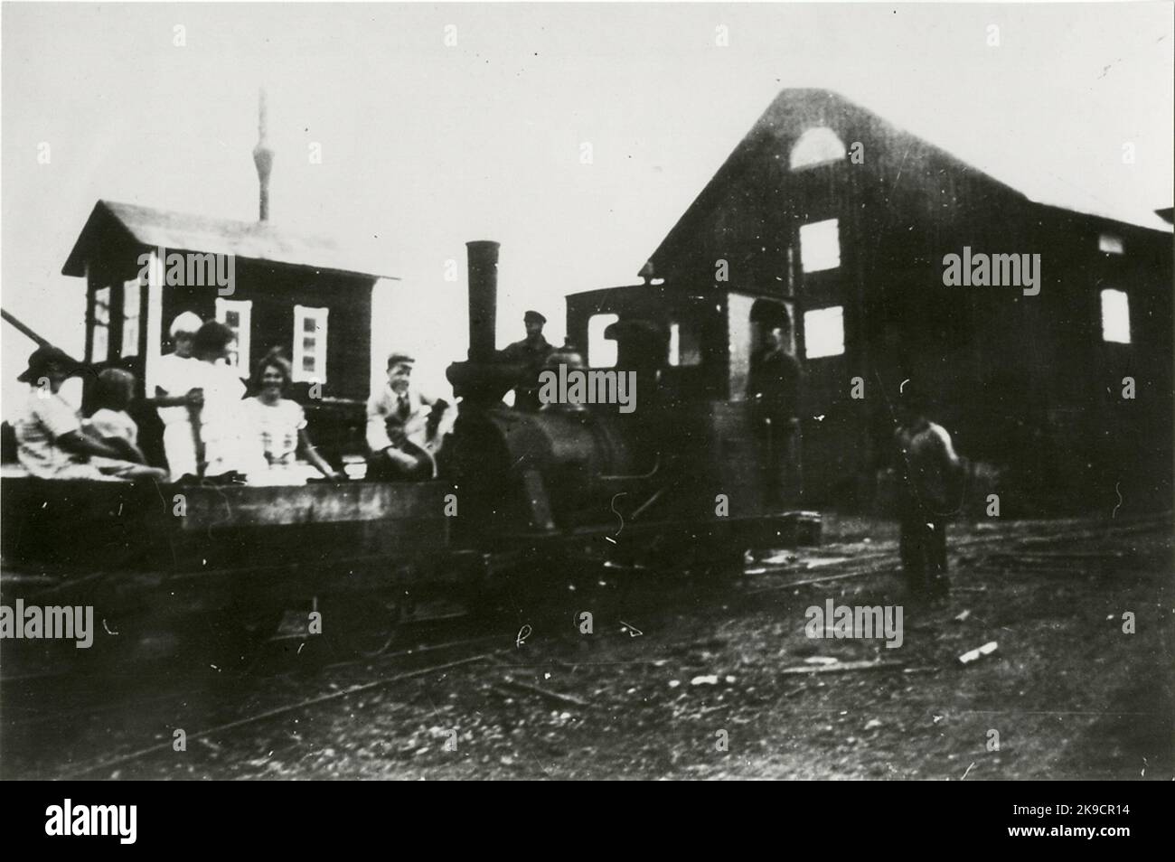 The steam locomotive Loke in front of the Lubba magazine. Galtström Lok ...