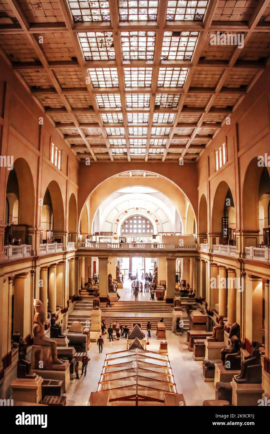 Ancient exhibits in the old Cairo Museum. Cairo, Egypt Stock Photo - Alamy