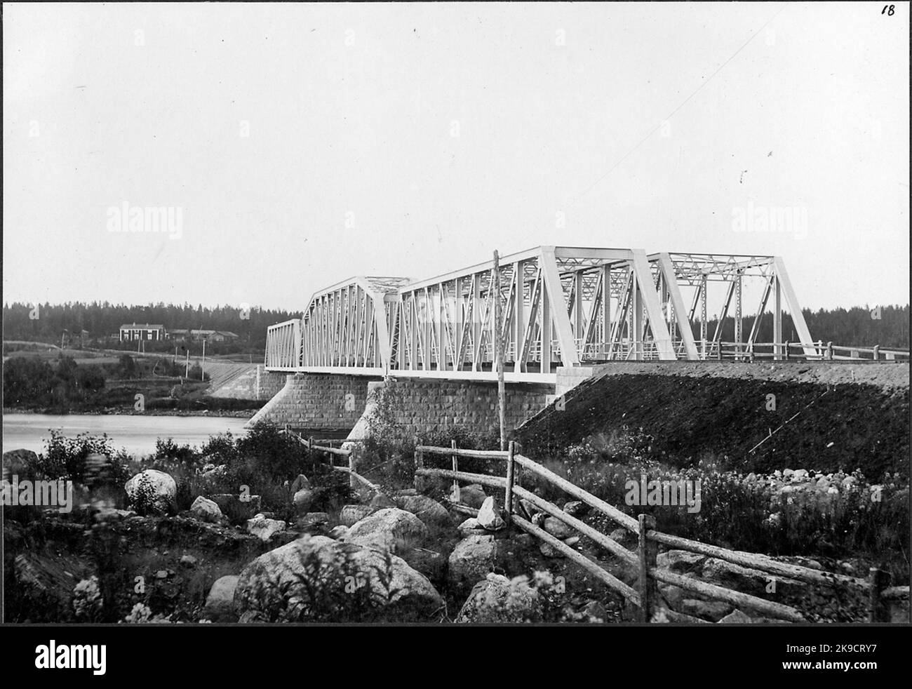 Railway and railway bridge over Kalix River Stock Photo - Alamy