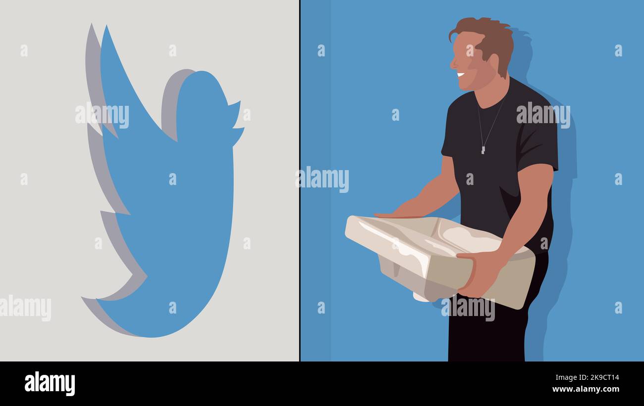 October 6, 2022, Elon Musk shows up at Twitter headquarters with a ...