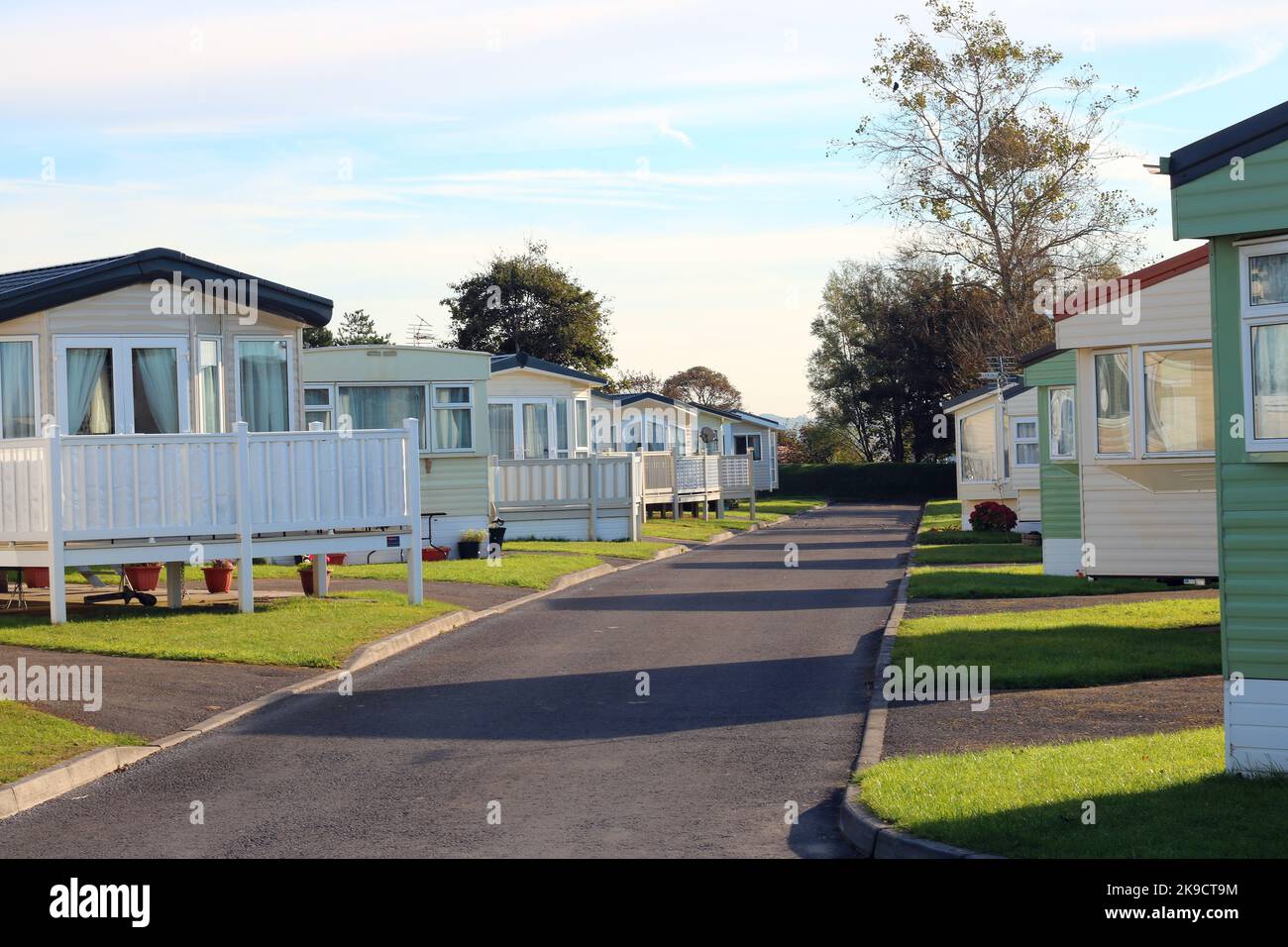 Caravan or trailer park in the UK. This is a typical holiday ...