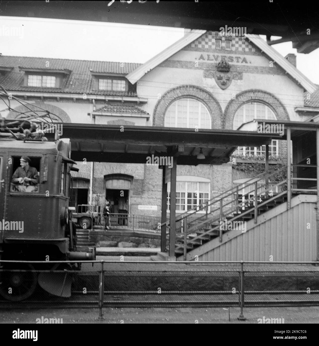 Alvesta railway station. On the track stands a D-locomotive Stock Photo ...