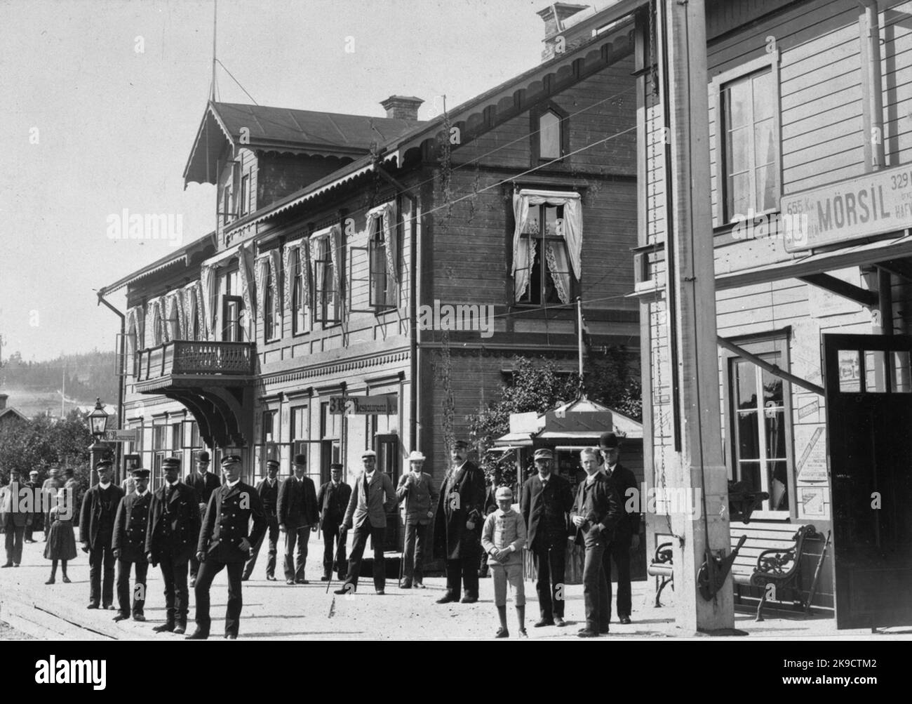 Railway hotel & station Stock Photo - Alamy