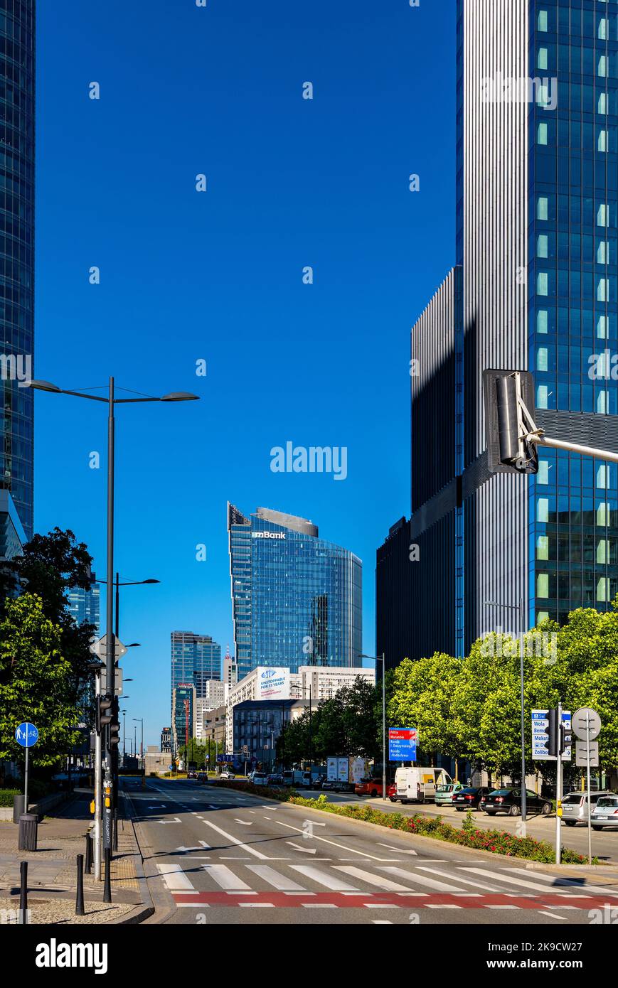 Warsaw, Poland - July 3, 2022: Panorama of Srodmiescie and Wola ...