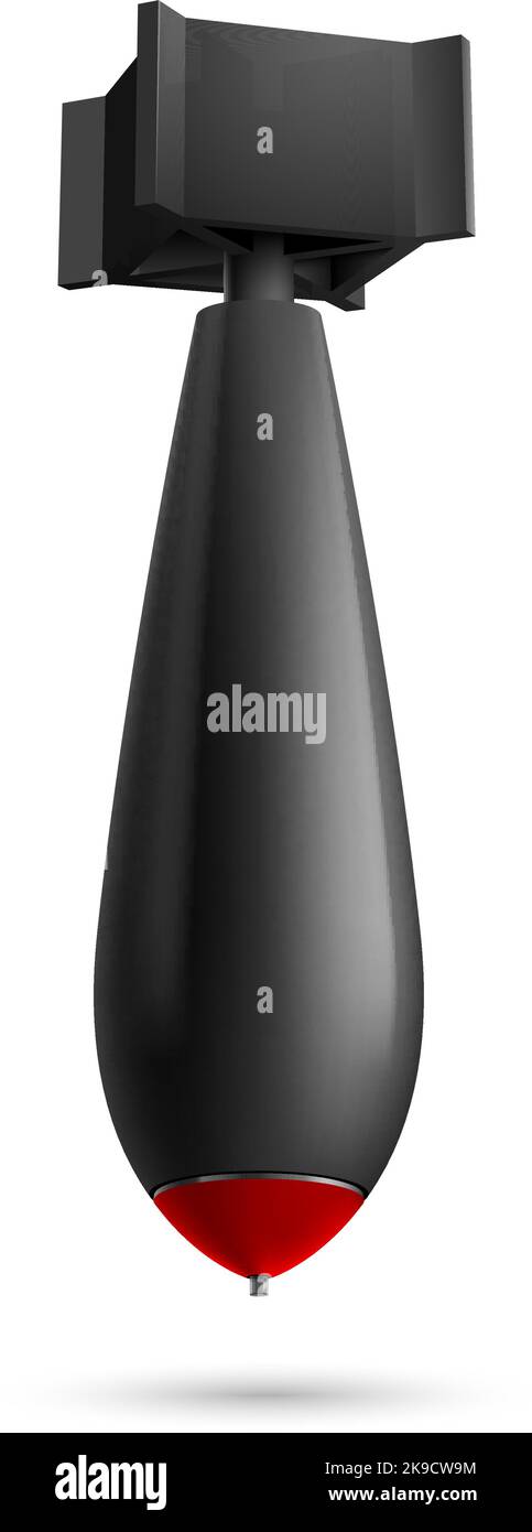 Illustration of a bomb with red tipped isolated on a white background ...