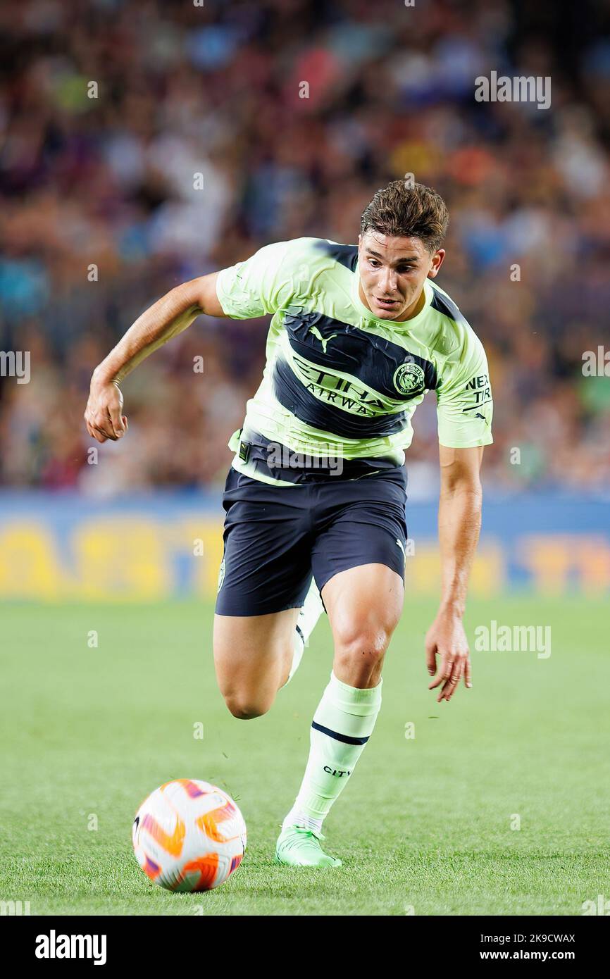 BARCELONA - AUG 24: Julian Alvarez in action during the friendly match ...