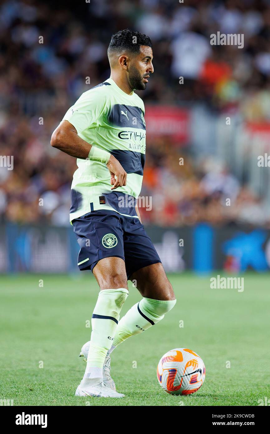 BARCELONA - AUG 24: Riyad Mahrez in action during the friendly match ...
