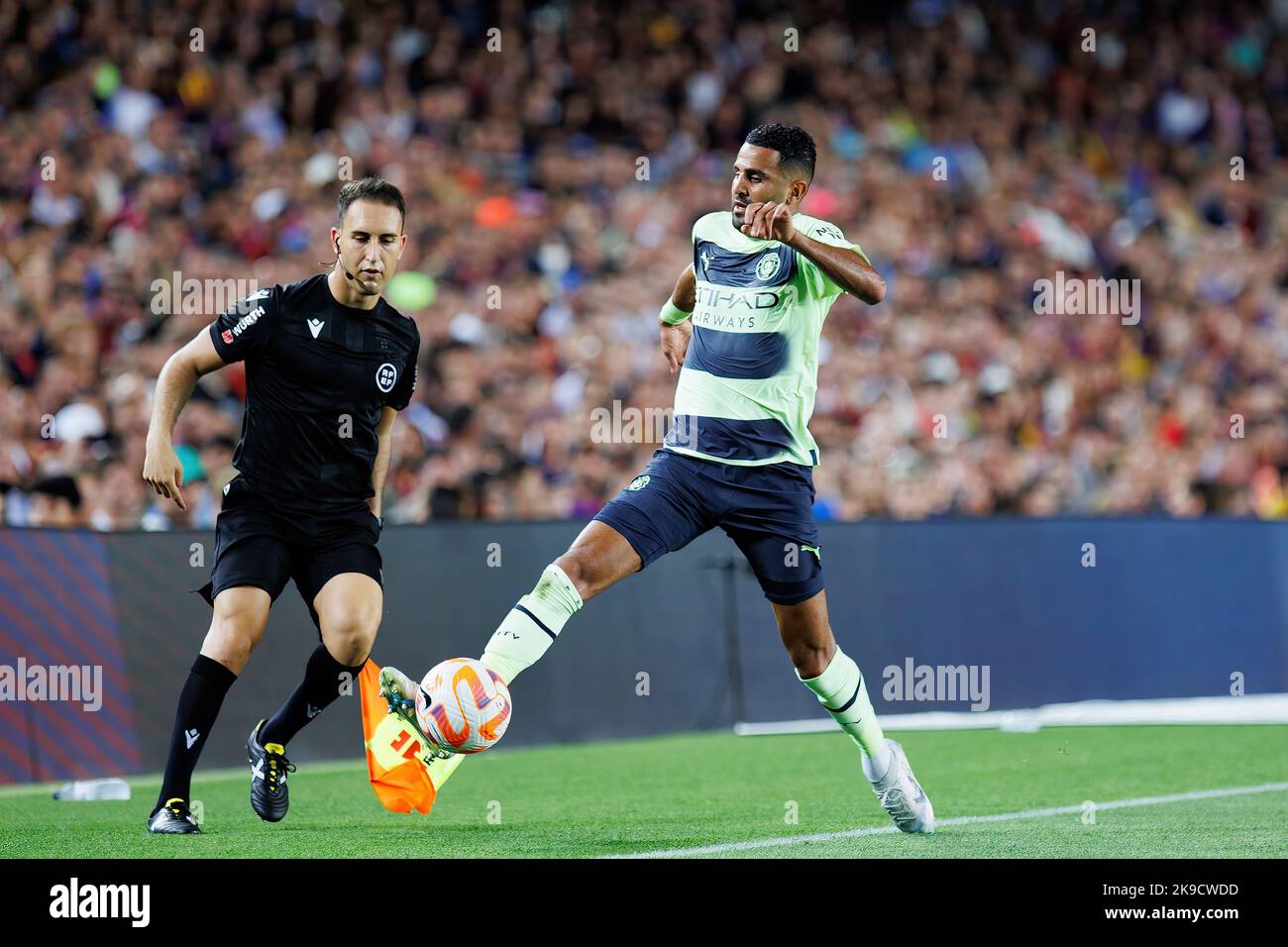 BARCELONA - AUG 24: Riyad Mahrez in action during the friendly match ...