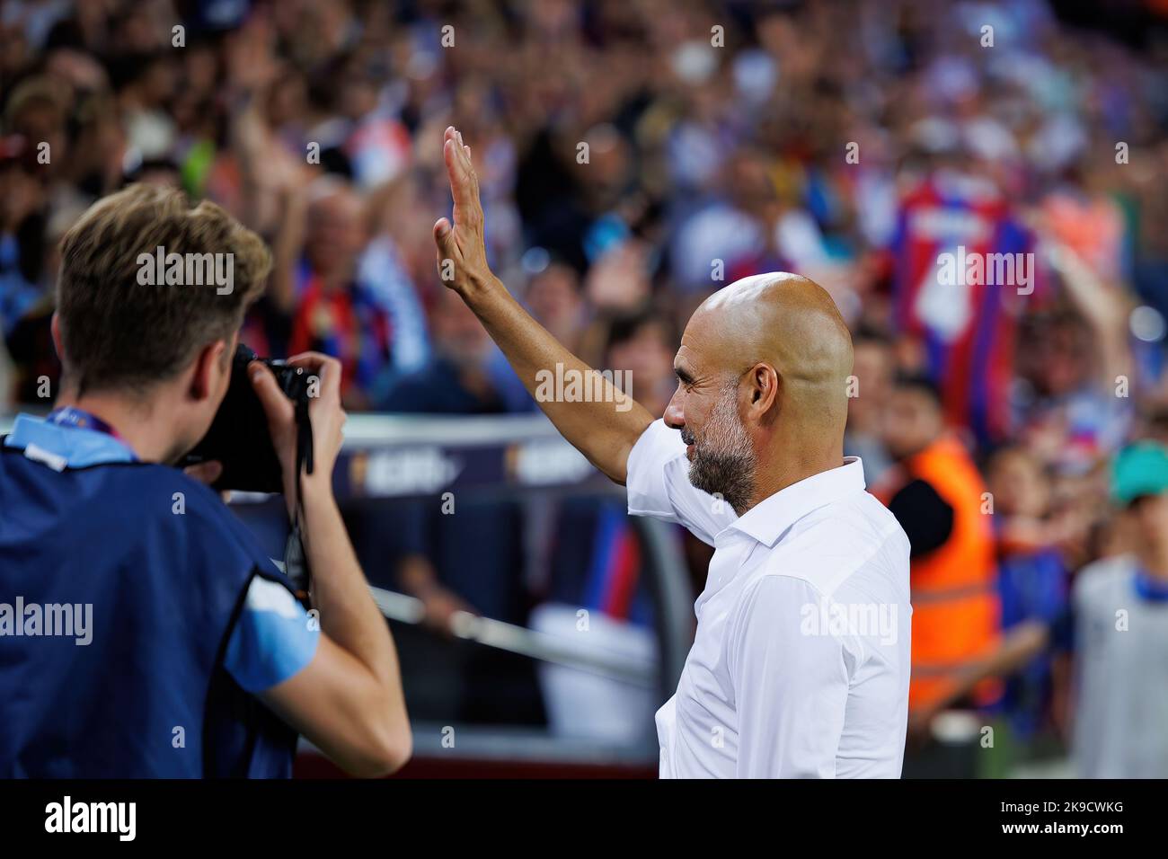 BARCELONA - AUG 24: Josep Pep Guardiola in action during the friendly ...