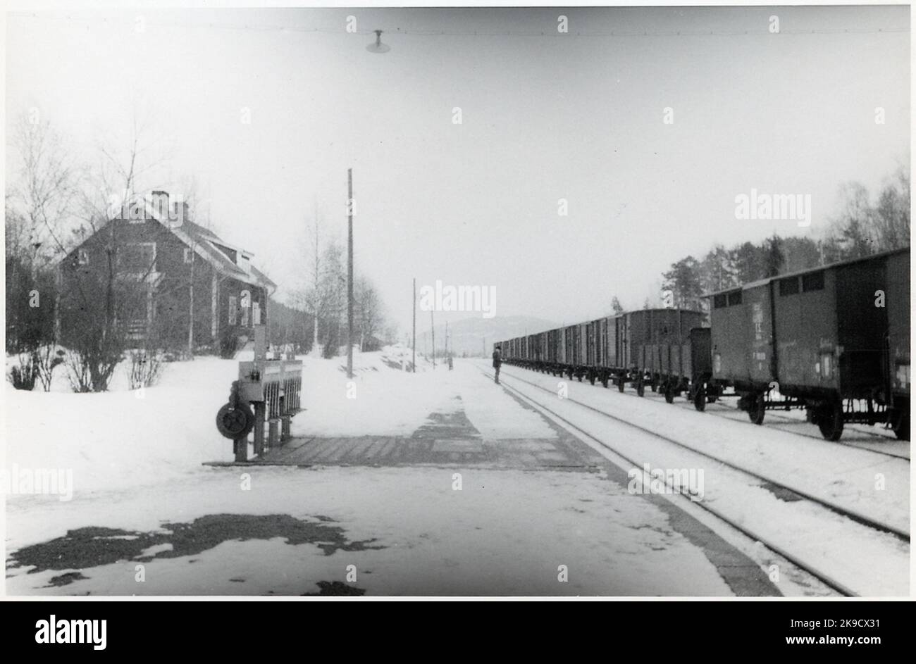 The railway station with the yard Stock Photo - Alamy