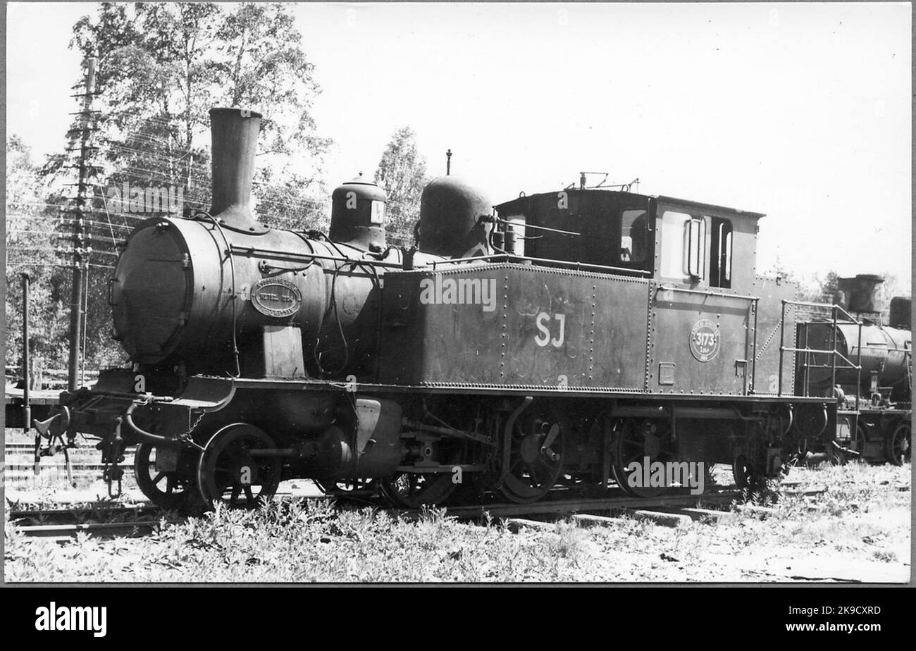 Scrapped steam locomotive in Vislanda. The State Railways, SJ S26P 3173 ...