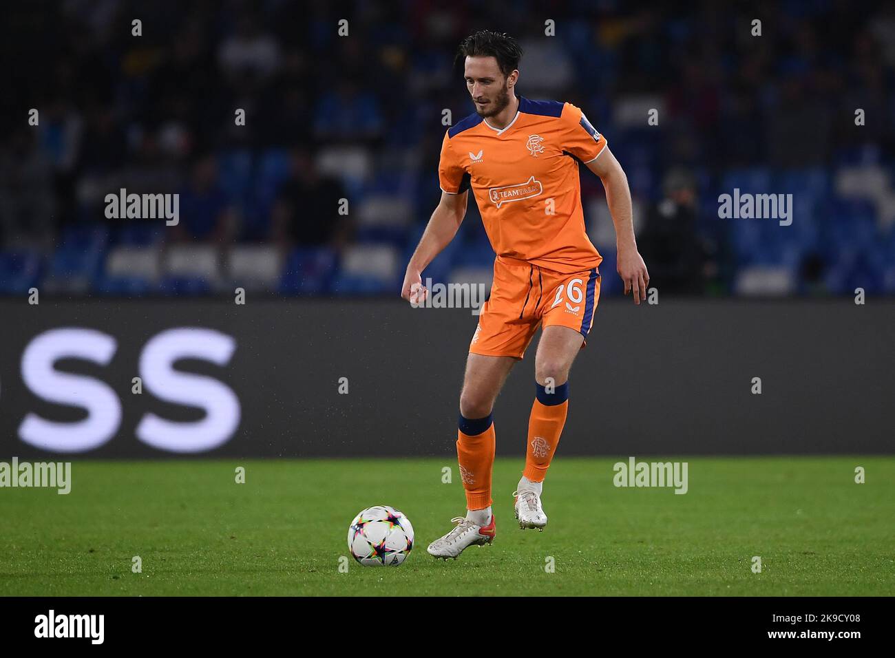 NAPLES, ITALY - OCTOBER 26:Ben Davies of Rangers FC in action during ...