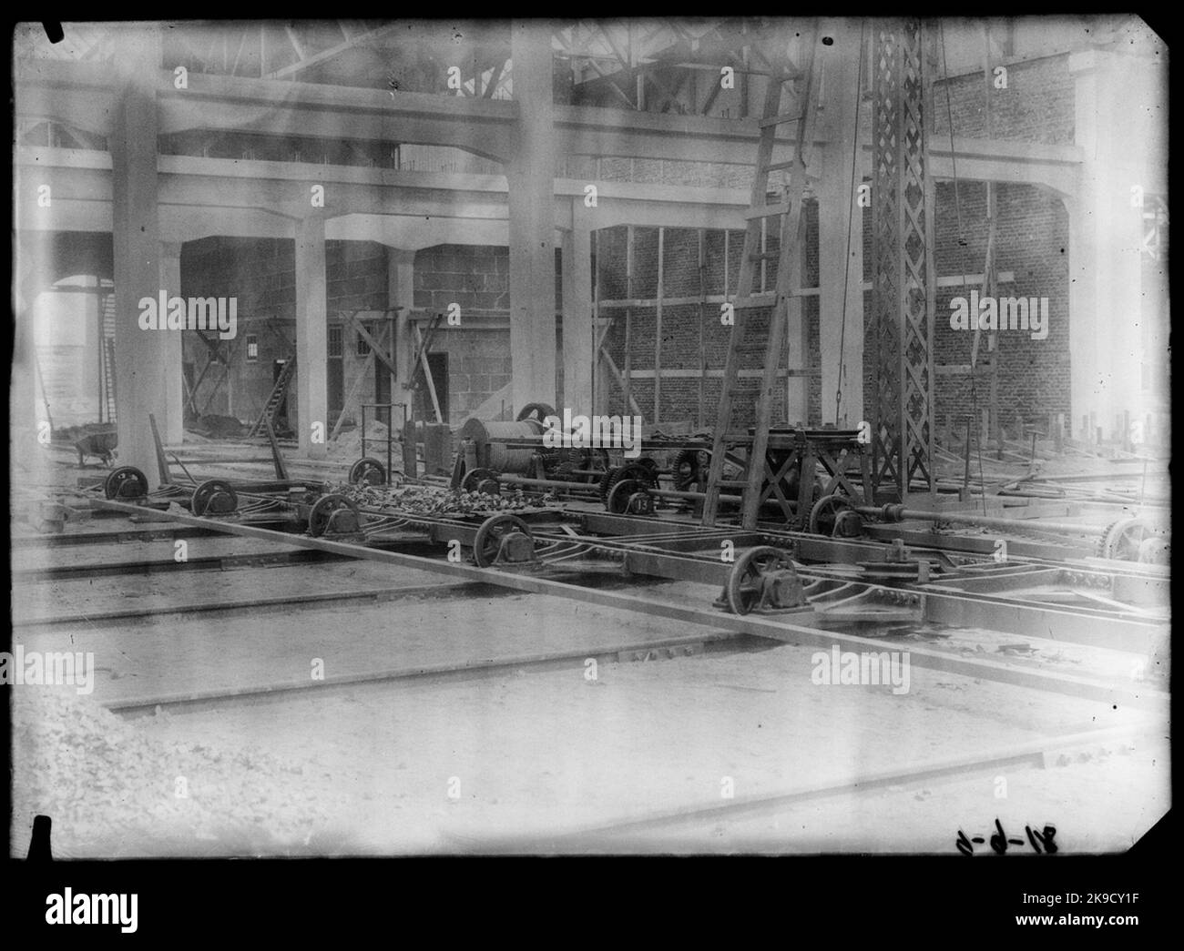 Construction of the locomotive workshop at the State Railway's railway ...