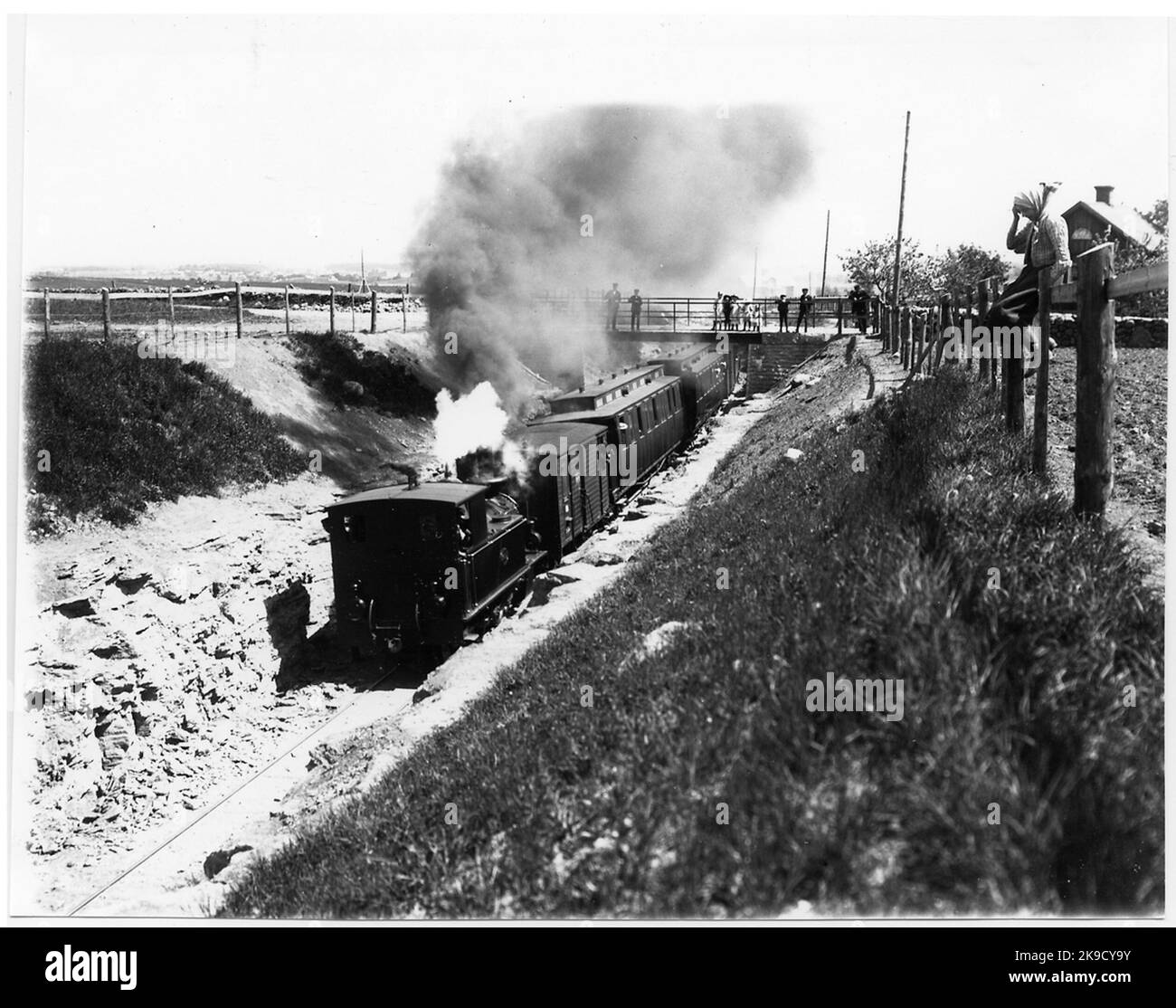 Skövde - Axvalls Railway, SAJ LOK 2 at the viaduct in Våmb Stock Photo ...
