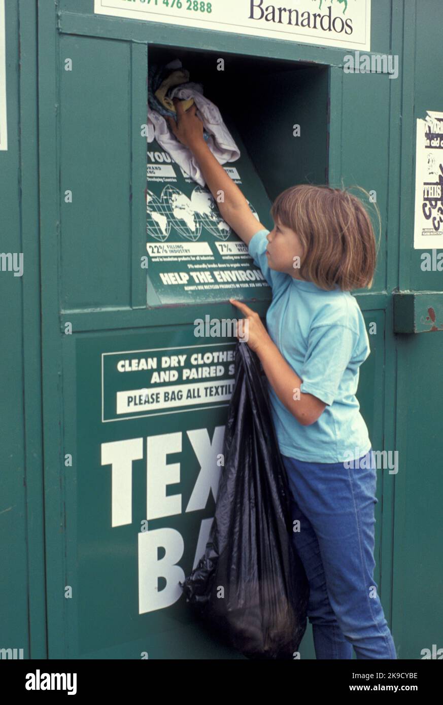 young girl recycling Stock Photo - Alamy