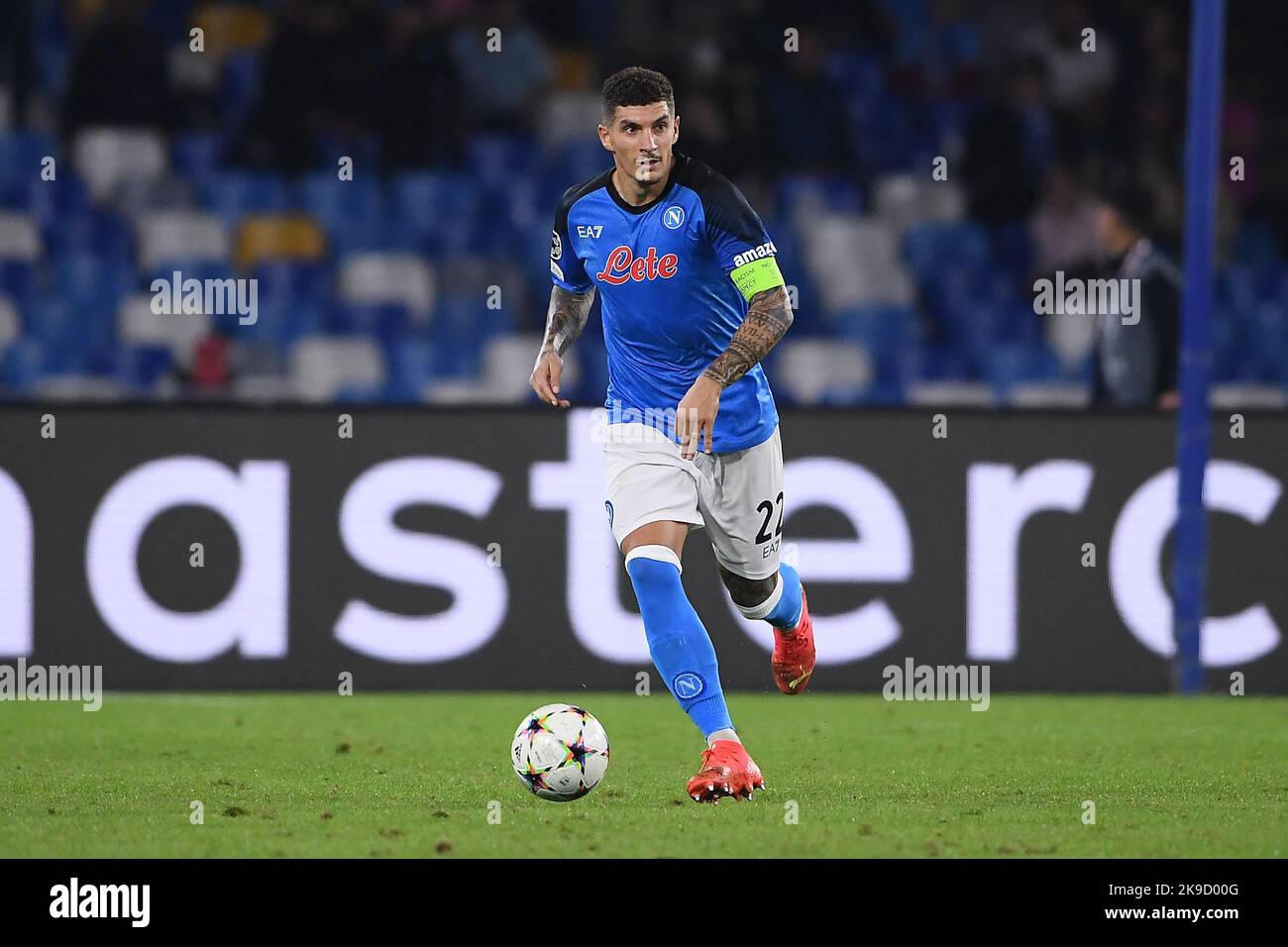 NAPLES, ITALY - OCTOBER 26: Giovanni Di Lorenzo of SSC Napoli in action ...