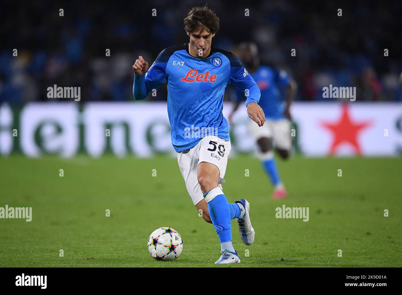NAPLES, ITALY - OCTOBER 26: Alessandro Zanoli of SSC Napoli in action ...