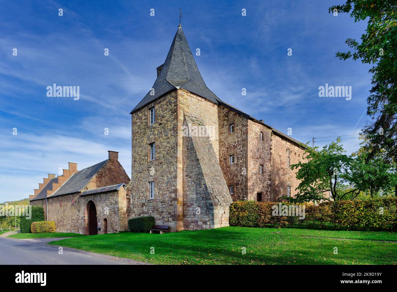 the historical castle berg made of quarry stone from the 12th century ...
