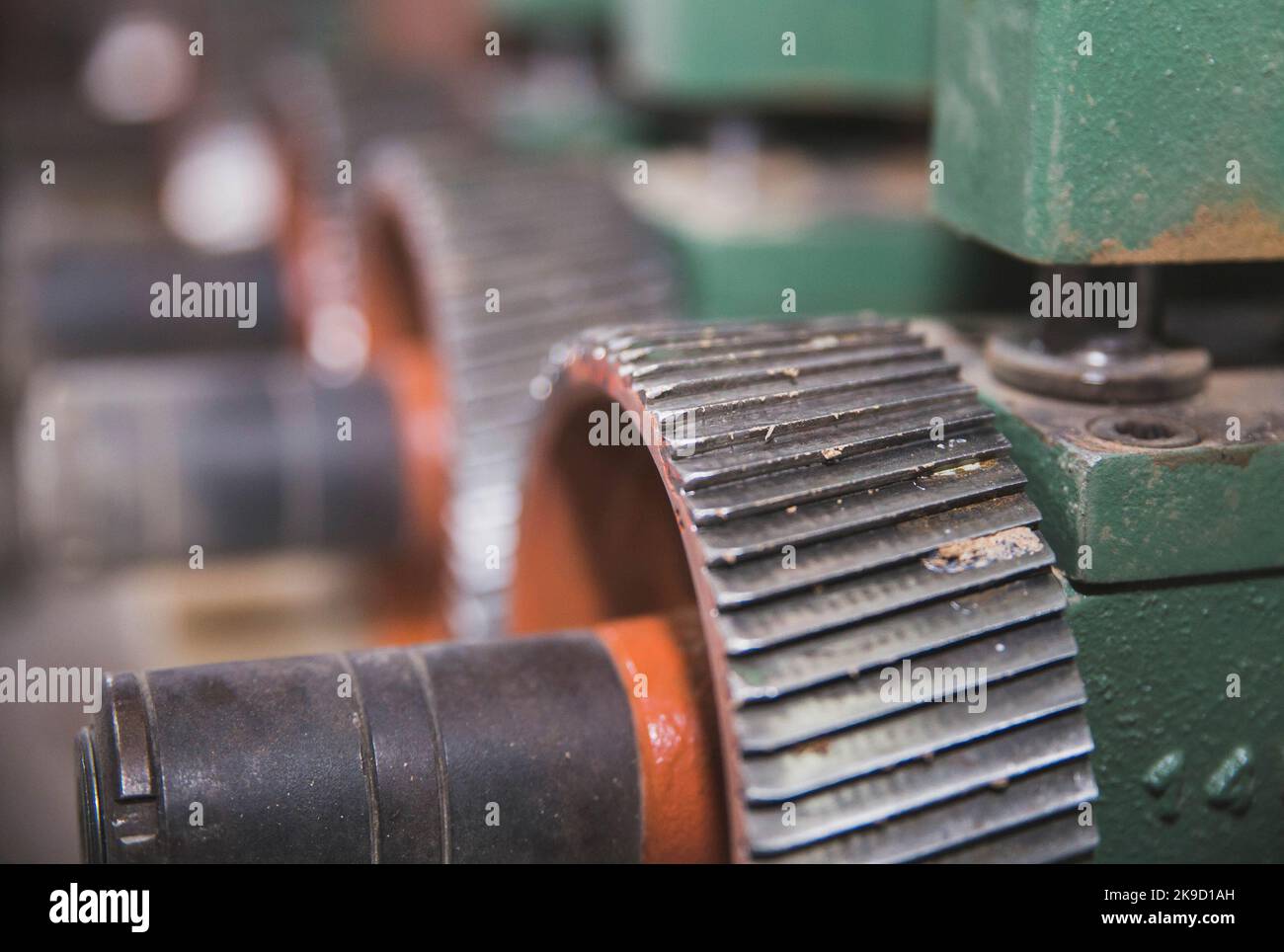 Guide wheels in an industrial jointer for wood Stock Photo - Alamy