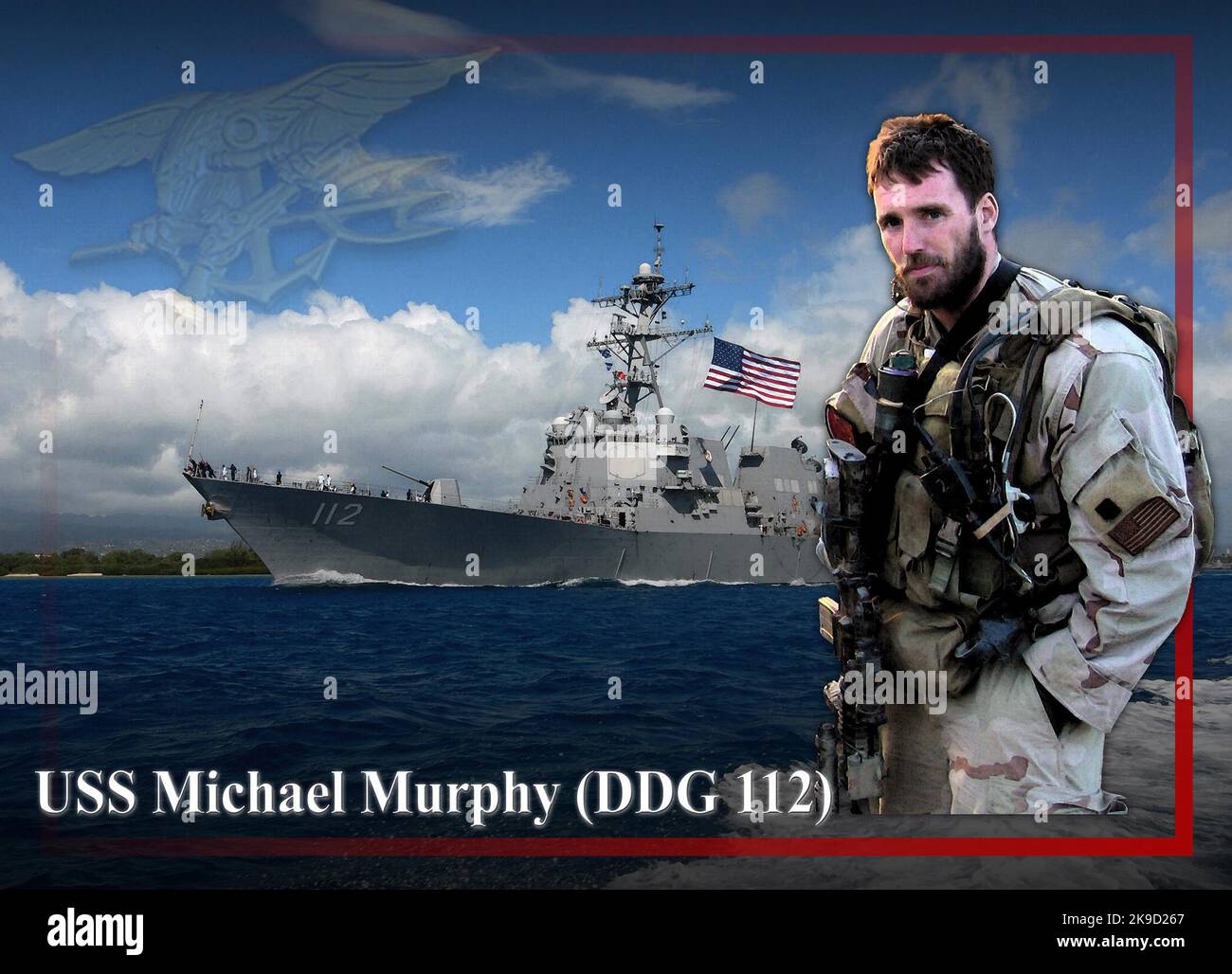 A photo illustration of the guided-missile destroyer USS Michael Murphy (DDG 112). The ship will ...