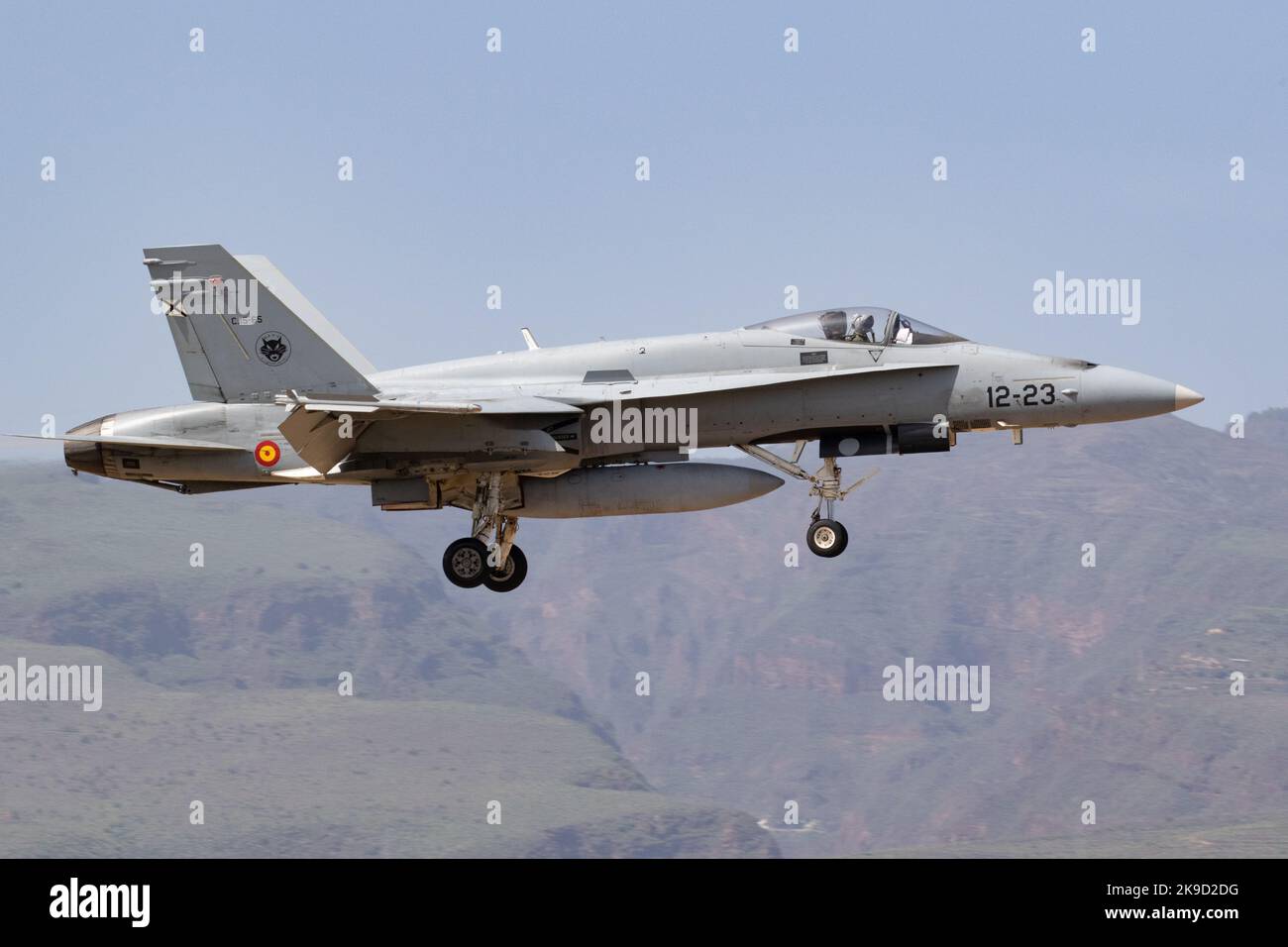Spanish Air Force Hornets landing at Gando Air Base during the SIRIO 22 ...