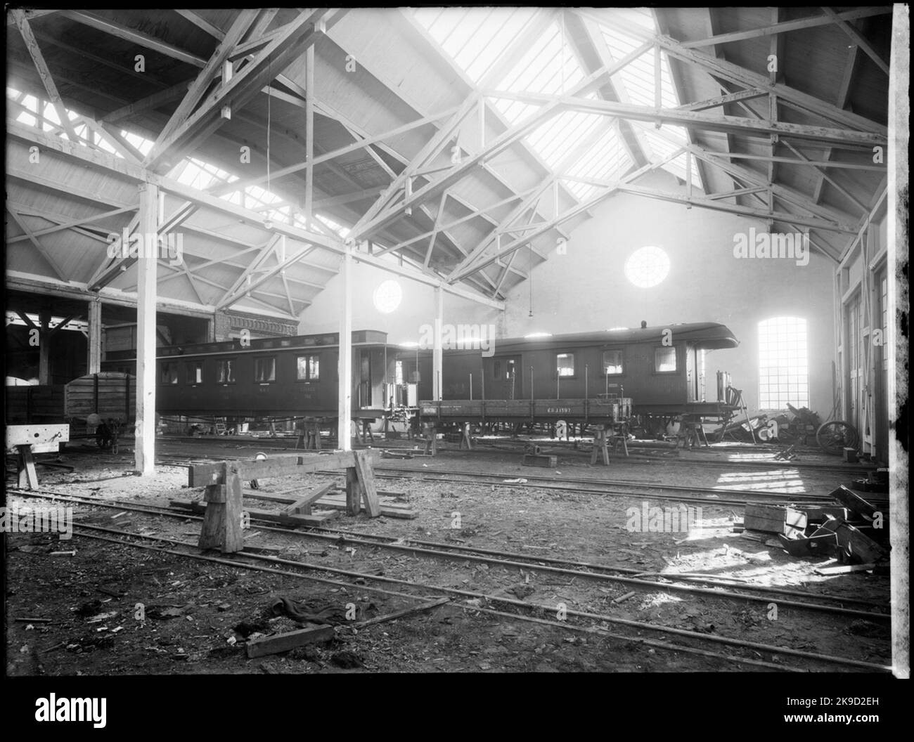 Interior Wagon Workshop at Kalmar Verkstad AB. Among the Vehicles Are ...