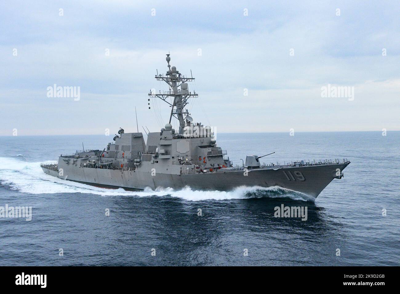 The Arleigh Burke-class guided-missile destroyer Pre-Commissioning Unit (PCU) Delbert Black (DDG ...
