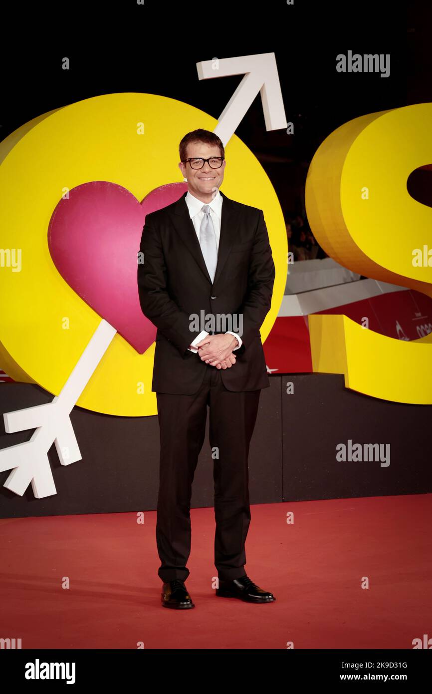Rome Italy - October 22, 2022: Nicholas Stoller attends in the red ...