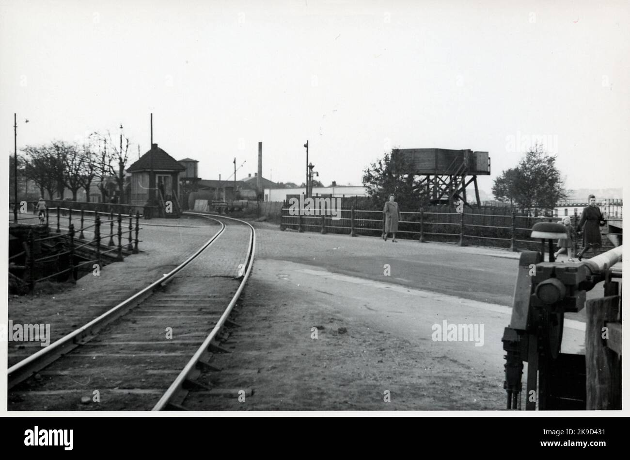 Railway crossing over bridge Stock Photo - Alamy