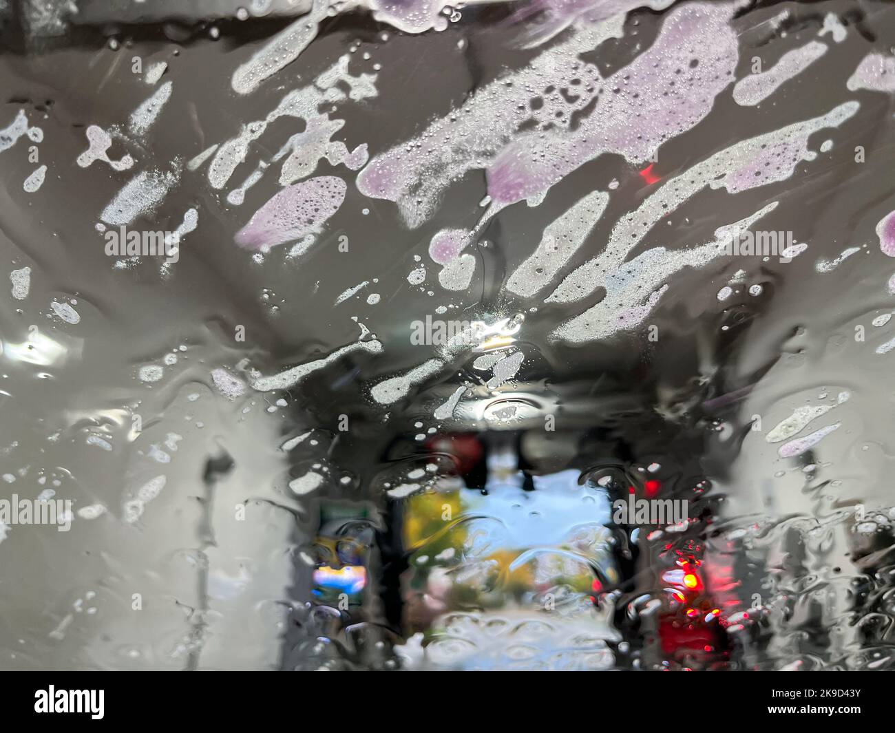 Texture background of abstract designs from water and soap suds on a ...