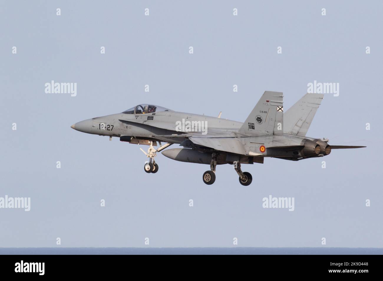Spanish Air Force Hornets landing at Gando Air Base during the SIRIO 22 ...