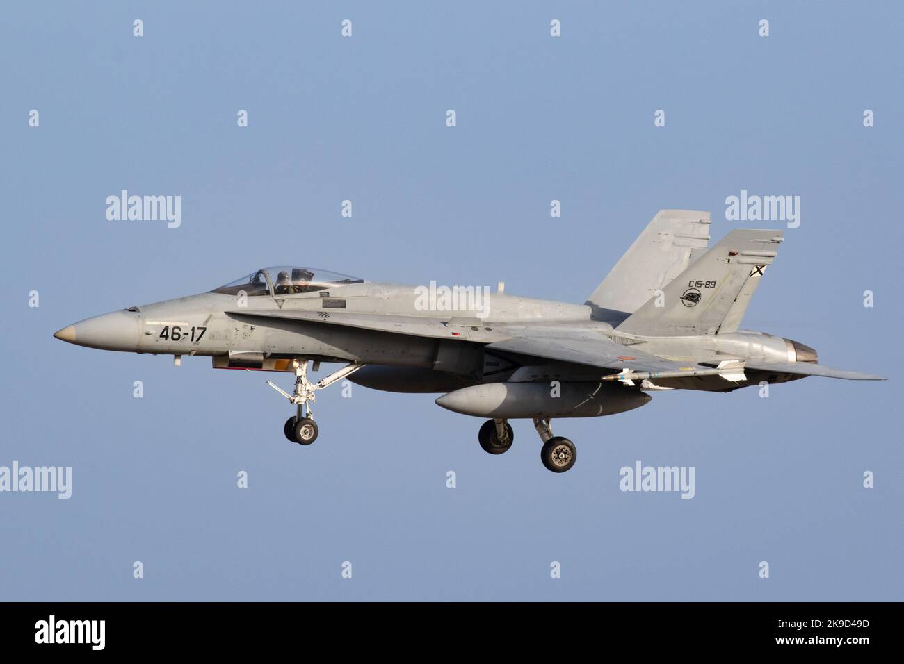 Spanish Air Force Hornet coming into land at Gando Air Base during the ...