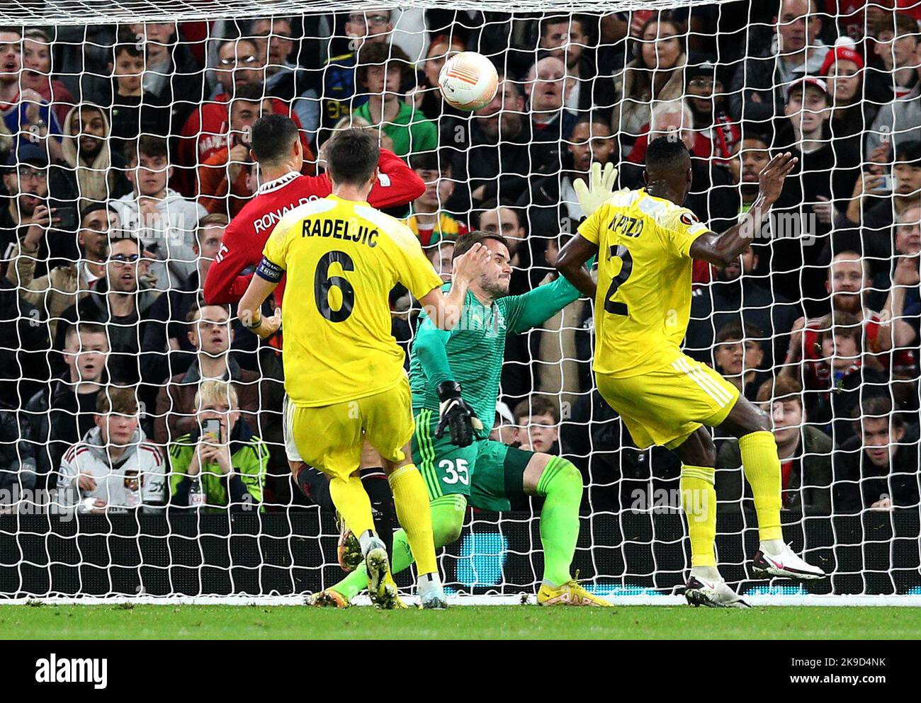 Manchester United's Cristiano Ronaldo scores but the goal is ruled out ...