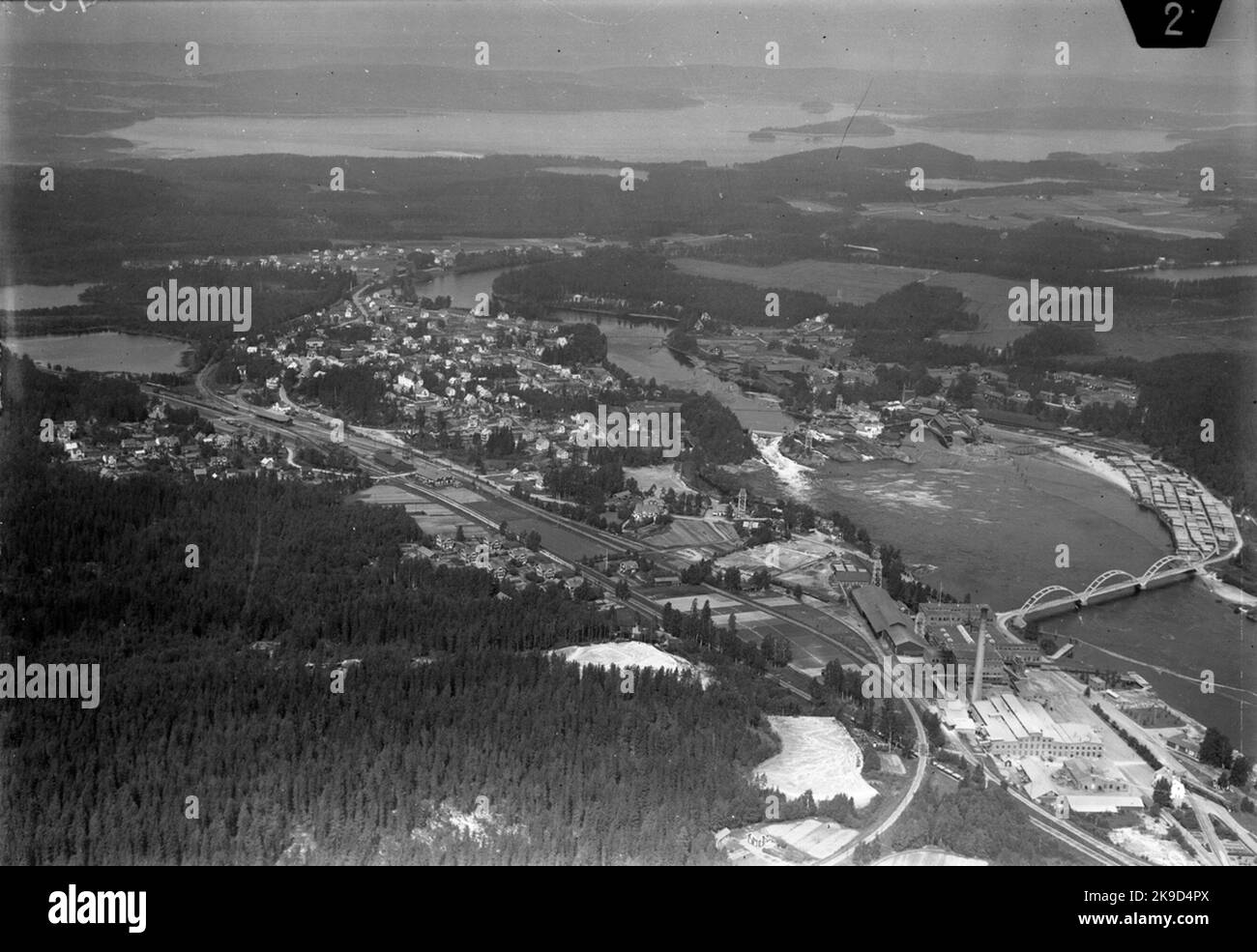 Aerial photo over the station11.1.1946 took over the SJ station house ...
