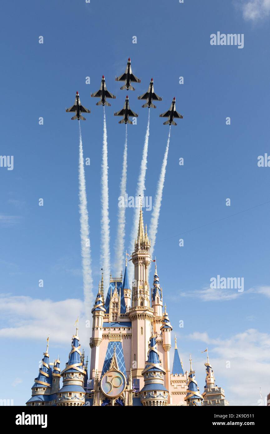 Oct 27, 2022 US Air Force Thunderbirds over Magic Kingdom, Walt Disney ...
