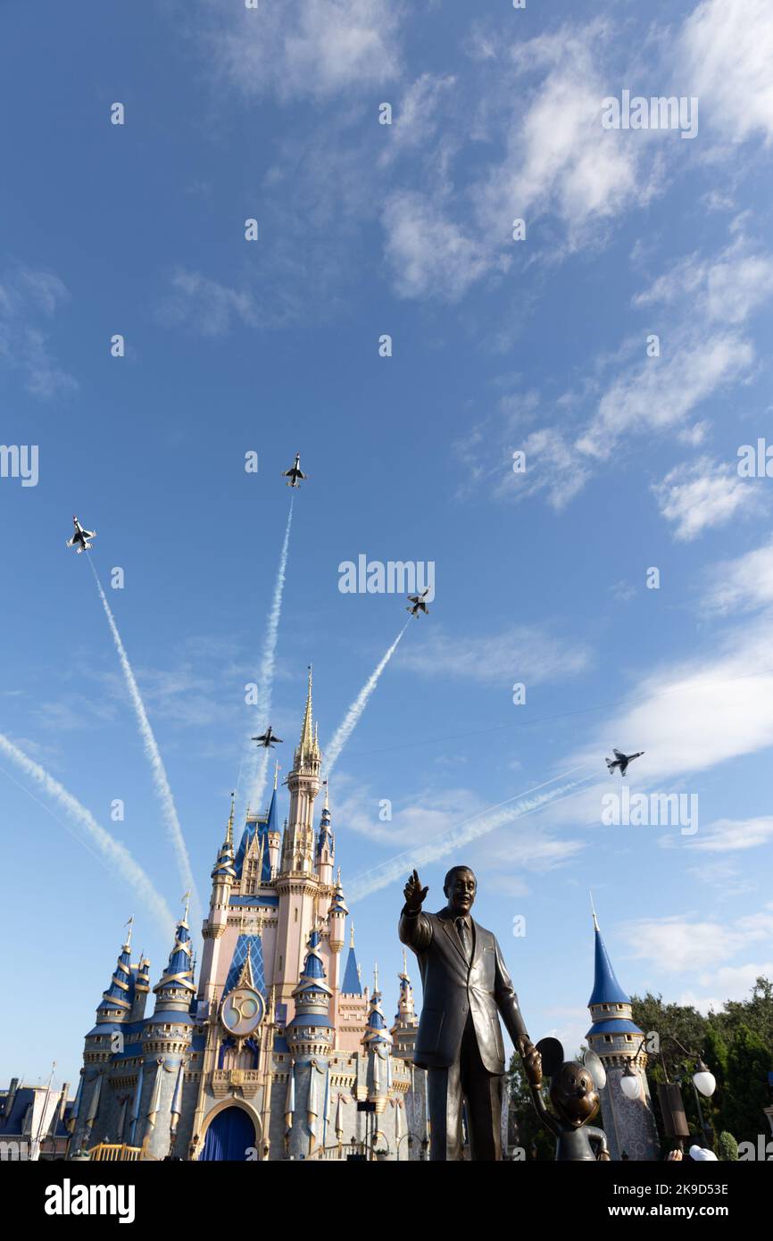 Oct 27, 2022 US Air Force Thunderbirds over Magic Kingdom, Walt Disney ...