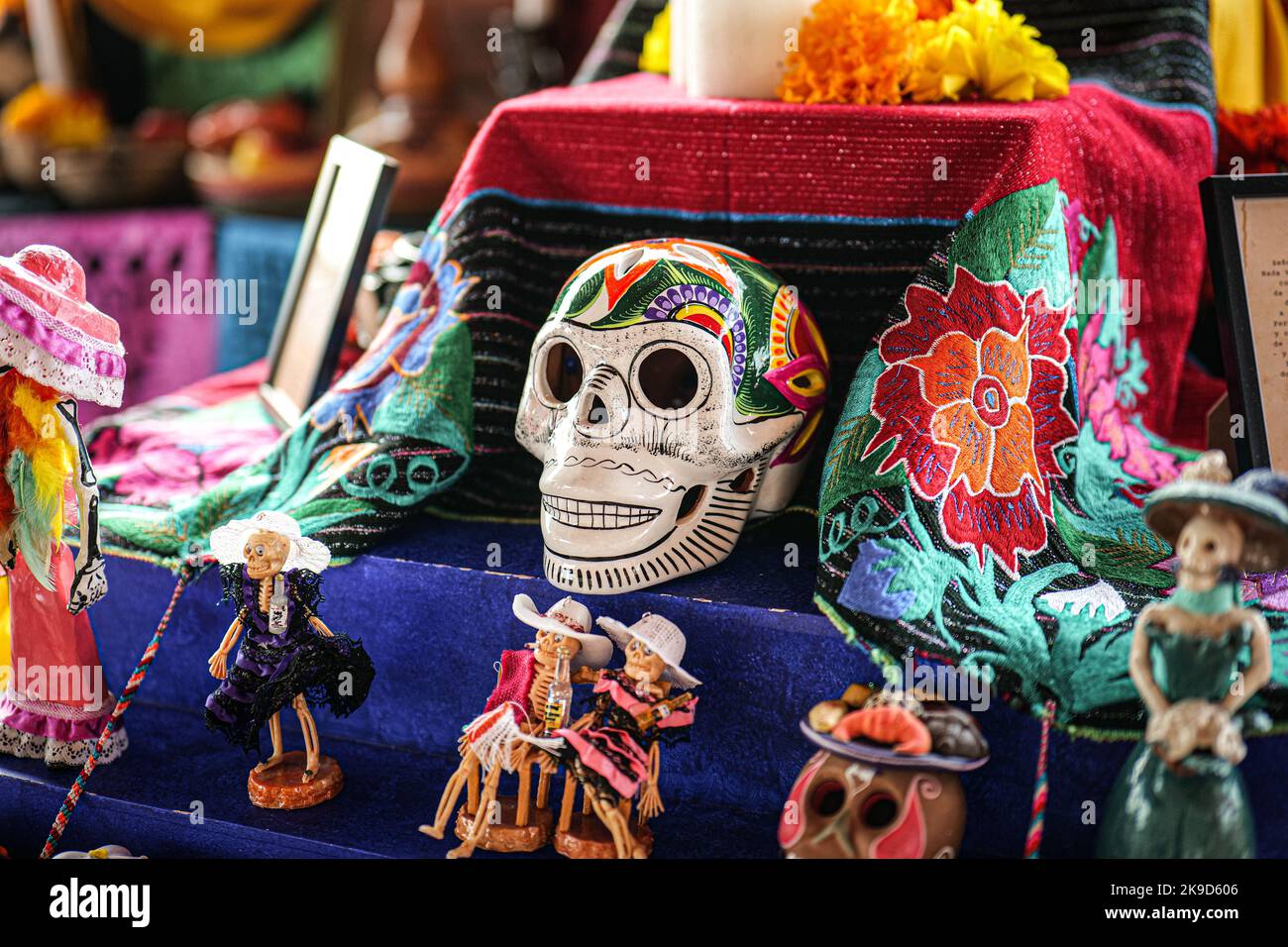 Mexican decorated skull for halloween and dia del muerte Stock Photo ...