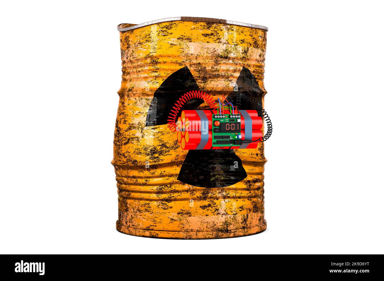 Dirty bomb, concept. 3D rendering isolated on white background Stock ...